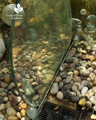 Recycle glass table top into waterwall | Central Texas Gardener