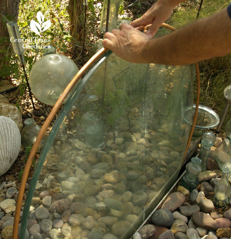 Recycling a glass table top into water wall | Central Texas Gardener